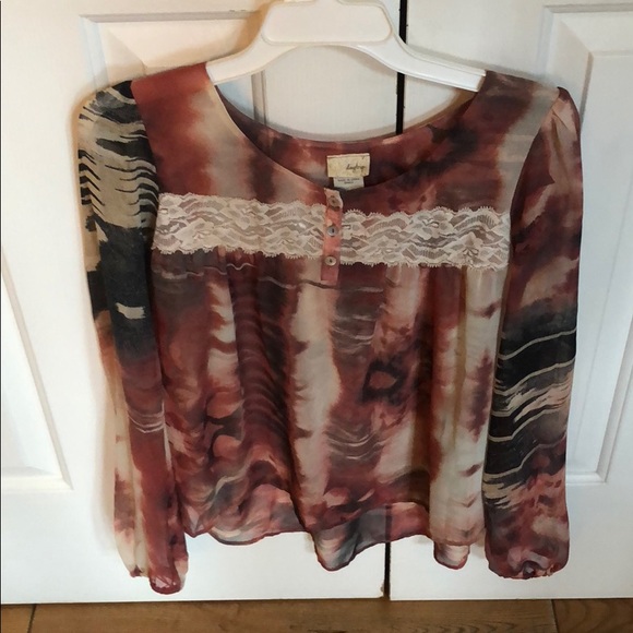 Daytrip | Tops | Shear Top With Lace Detail | Poshmark